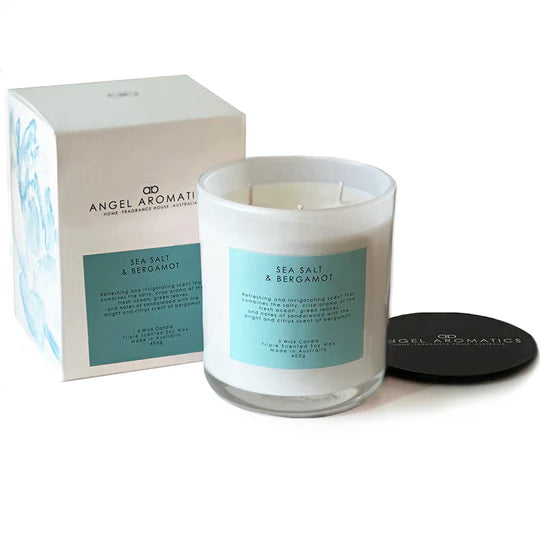 Angel Aromatics Sea Salt & Bergamot Candle – The Hermitage Mittagong ...